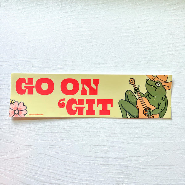 Go on, Git! Mini Bumper Sticker - Naked Eye Studio