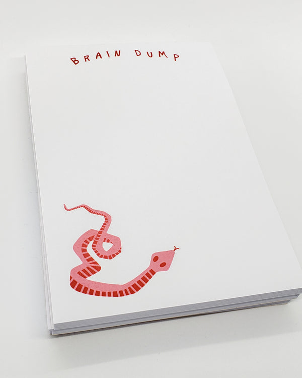 Brain Dump Blank Snake Illustrated Notepad - Naked Eye Studio